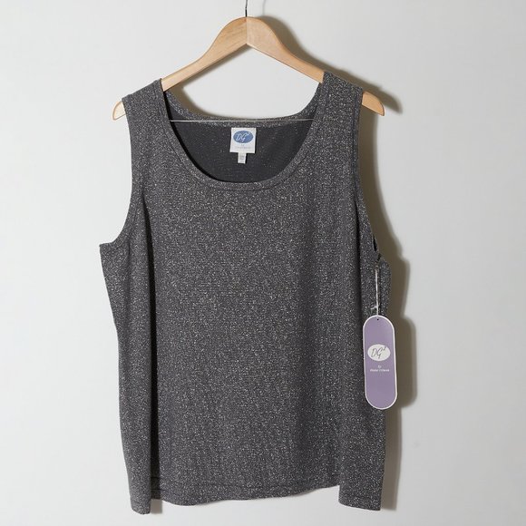 DG2 by Diane Gilman | Tops | Nwt Dg2 By Diane Gilman Siliver Metallic ...